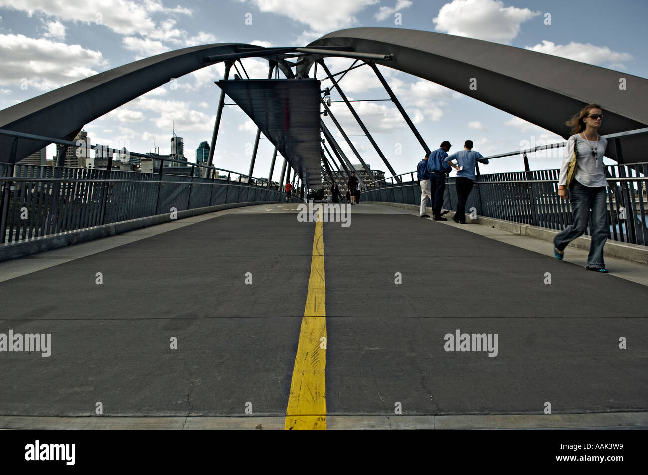 Bridge for bycycles and pedestrians in Brisbane Queensland Australia ...