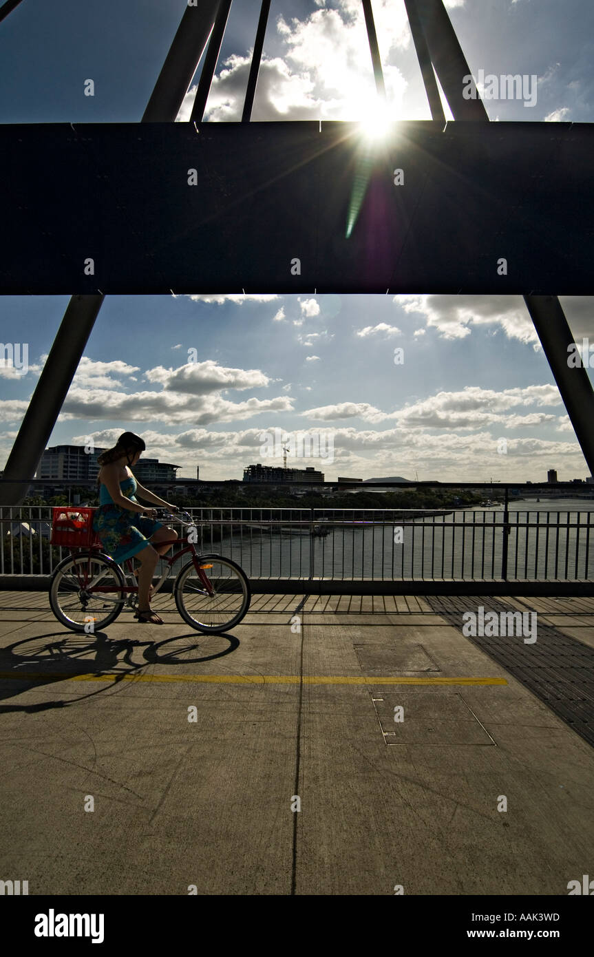 Bridge for bycycles and pedestrians in Brisbane Queensland Australia ...