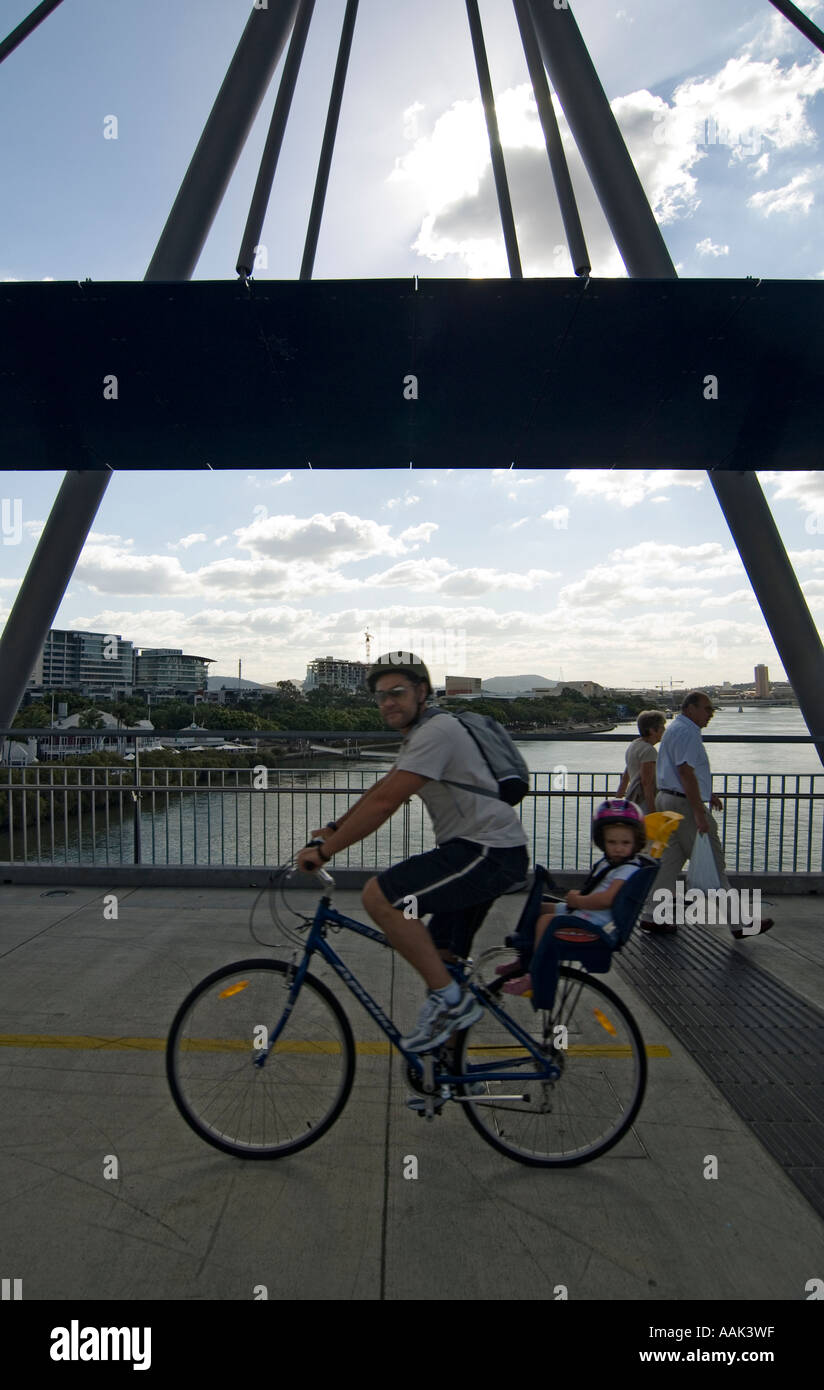 Bridge for bycycles and pedestrians in Brisbane Queensland Australia ...