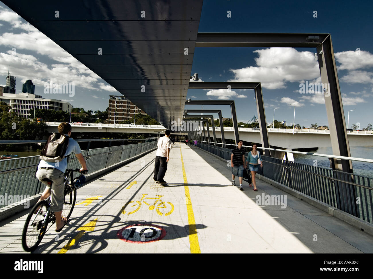 Bridge for bycycles and pedestrians in Brisbane Queensland Australia ...