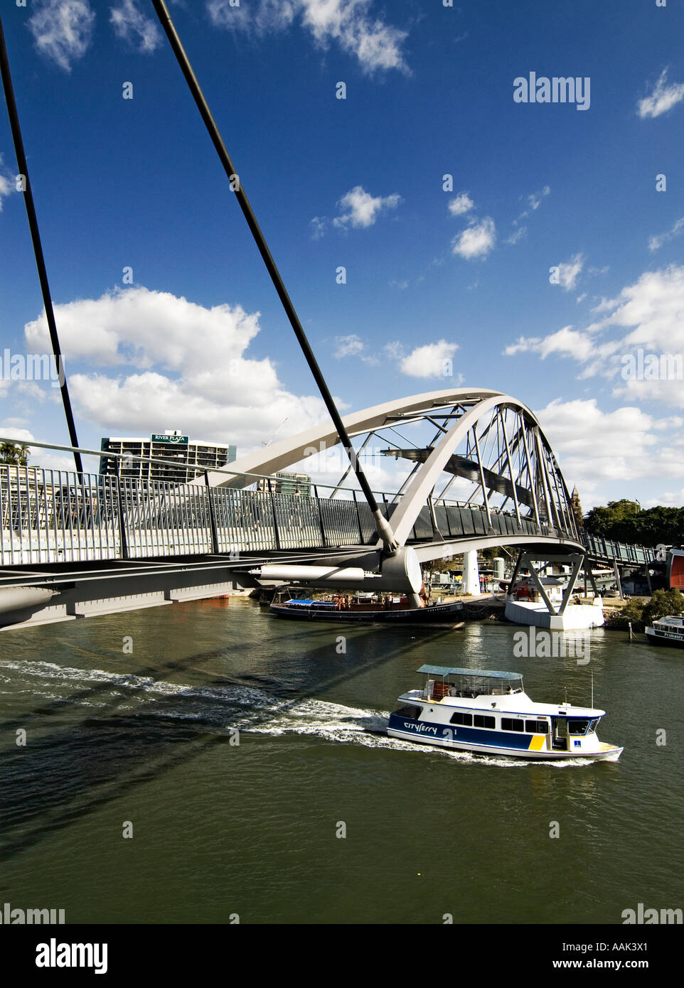Bridge for bycycles and pedestrians in Brisbane Queensland Australia ...