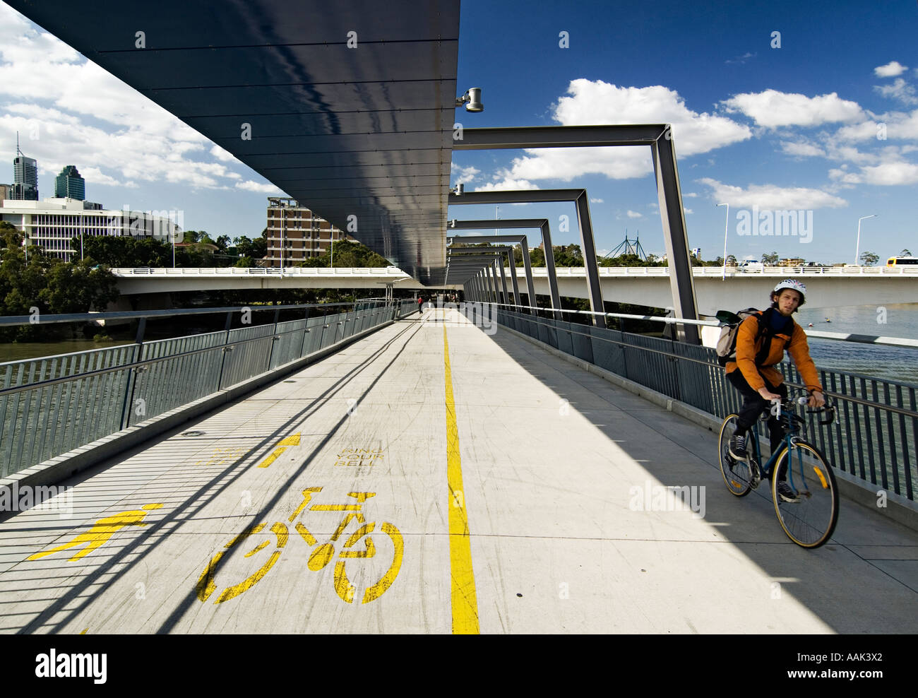 Bridge for bycycles and pedestrians in Brisbane Queensland Australia ...
