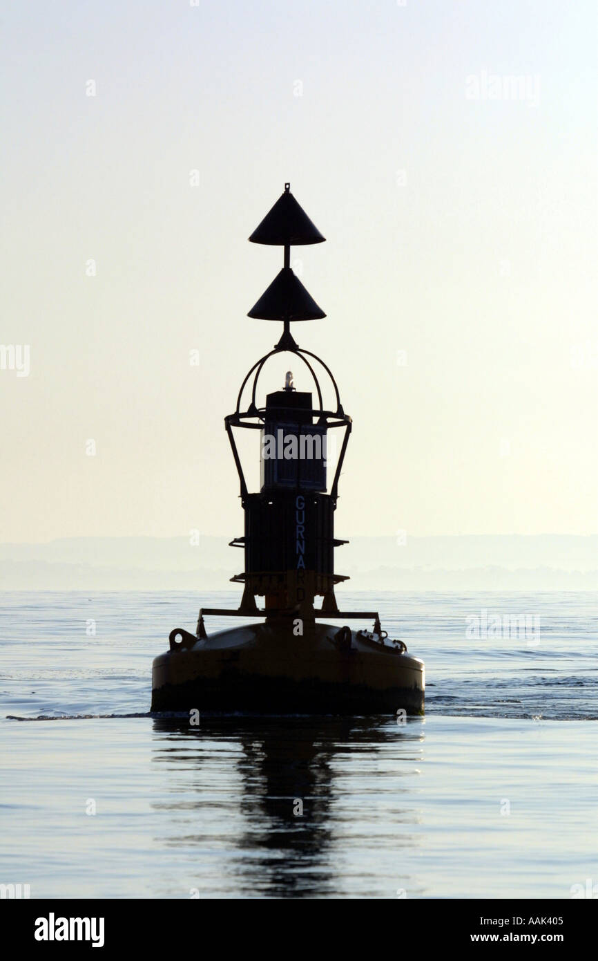 Cardinal Bouy navigation mark The Solent England UK Stock Photo - Alamy