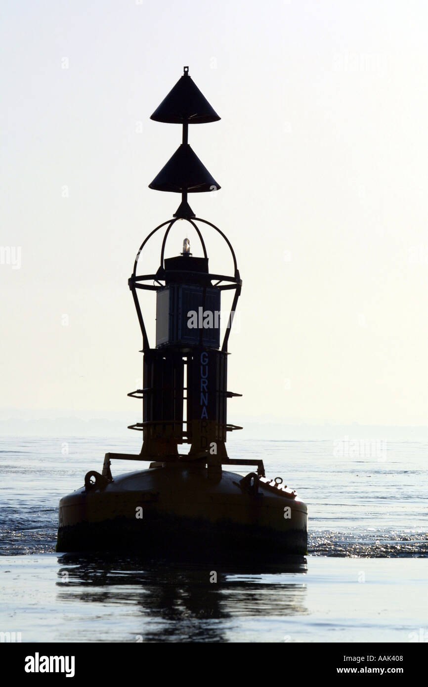 Cardinal Bouy navigation mark The Solent England UK Stock Photo - Alamy