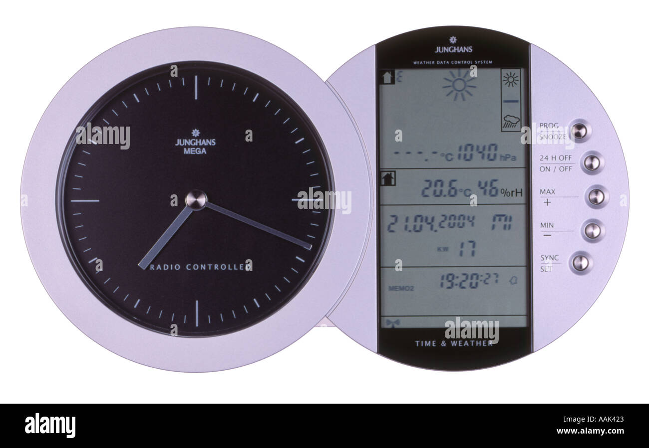 clock and weather station instrument Stock Photo - Alamy