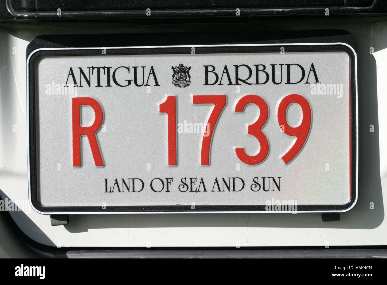 Number Plate, Antigua Stock Photo - Alamy