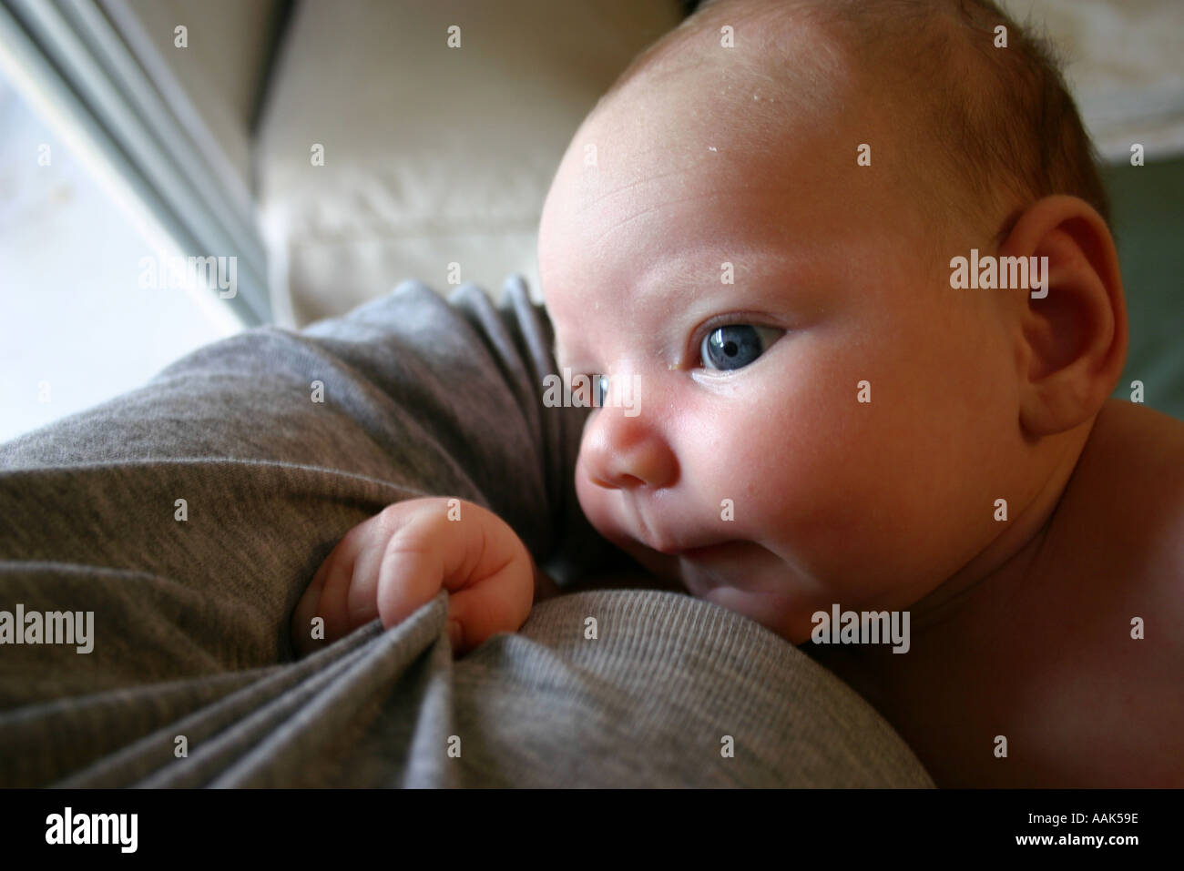 newborn baby looking up Stock Photo - Alamy