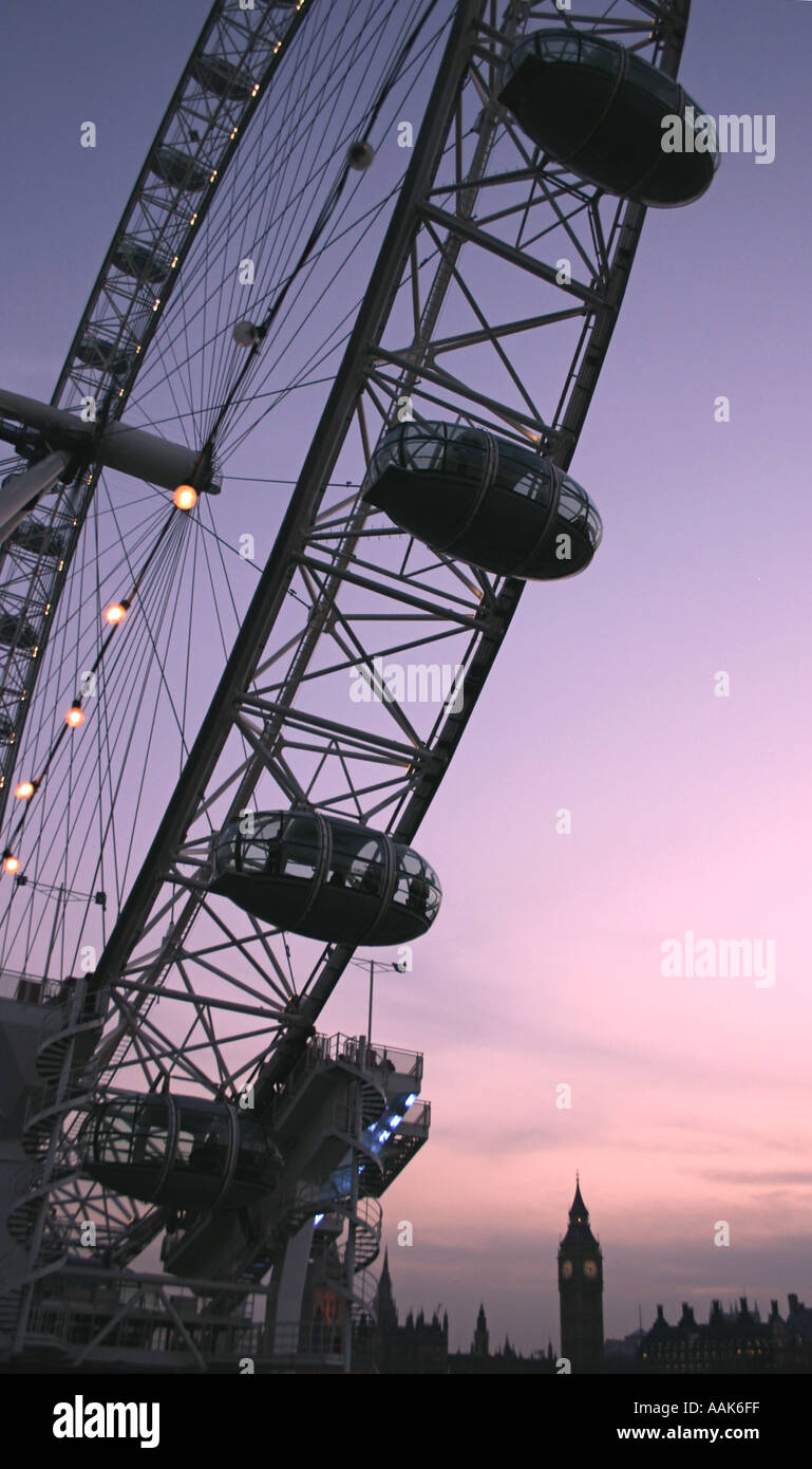 Millenium Eye at dusk Stock Photo - Alamy