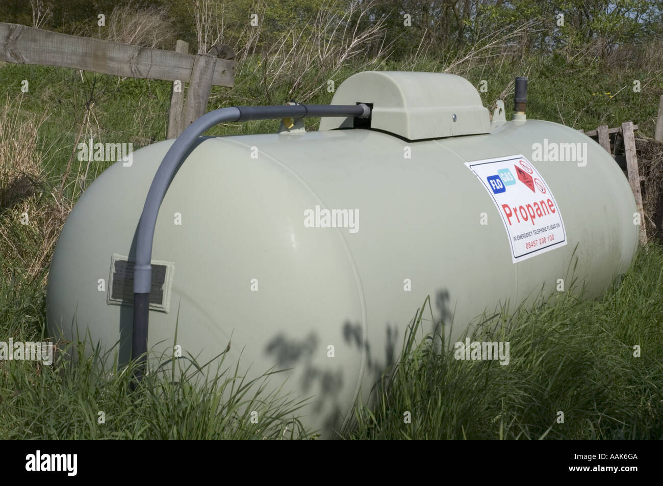Propane gas tank used for household fuel England Stock Photo - Alamy