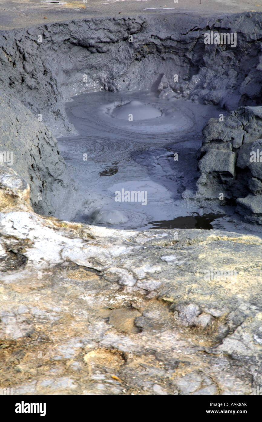 Bubbling mud pools Namaskaro Hverarond Iceland Stock Photo - Alamy