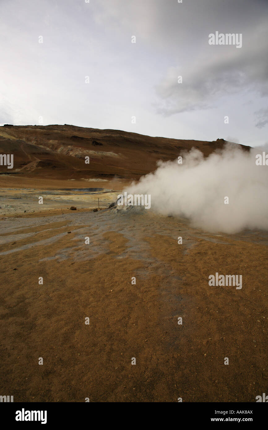 Steaming landscape at Namaskaro Iceland Stock Photo - Alamy