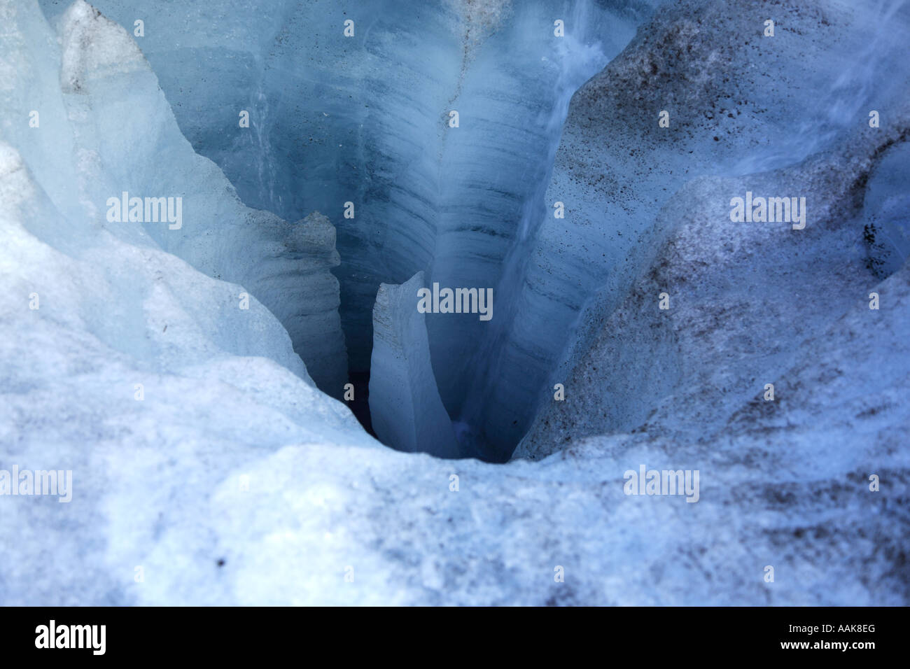 Ice crevasse in the glacial ice Iceland Stock Photo - Alamy
