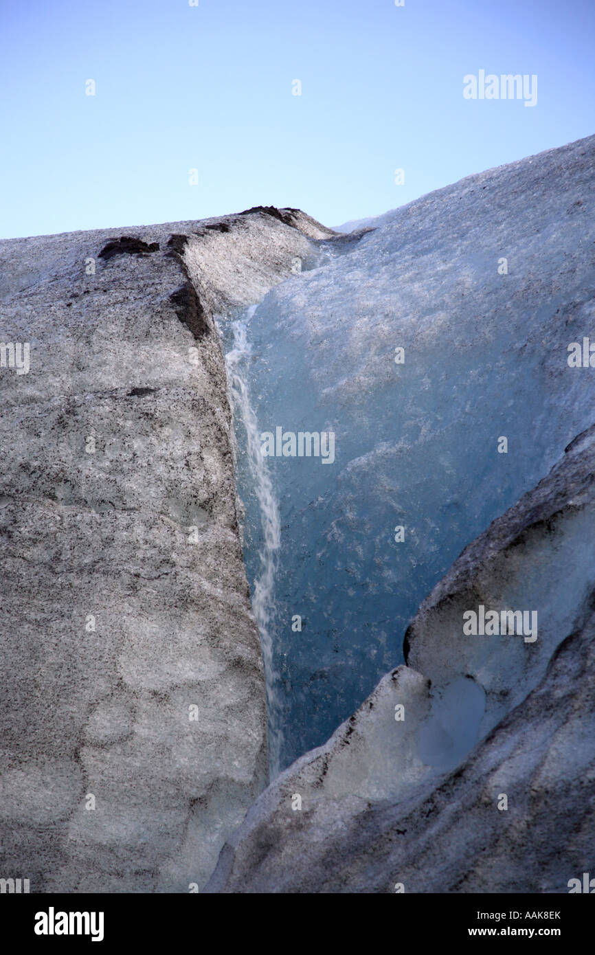 Layers of ice on the glacier in Iceland Stock Photo - Alamy