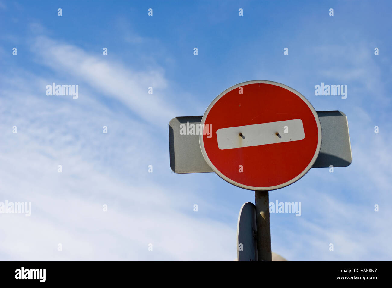 Stop sign with a blue sky background Stock Photo - Alamy