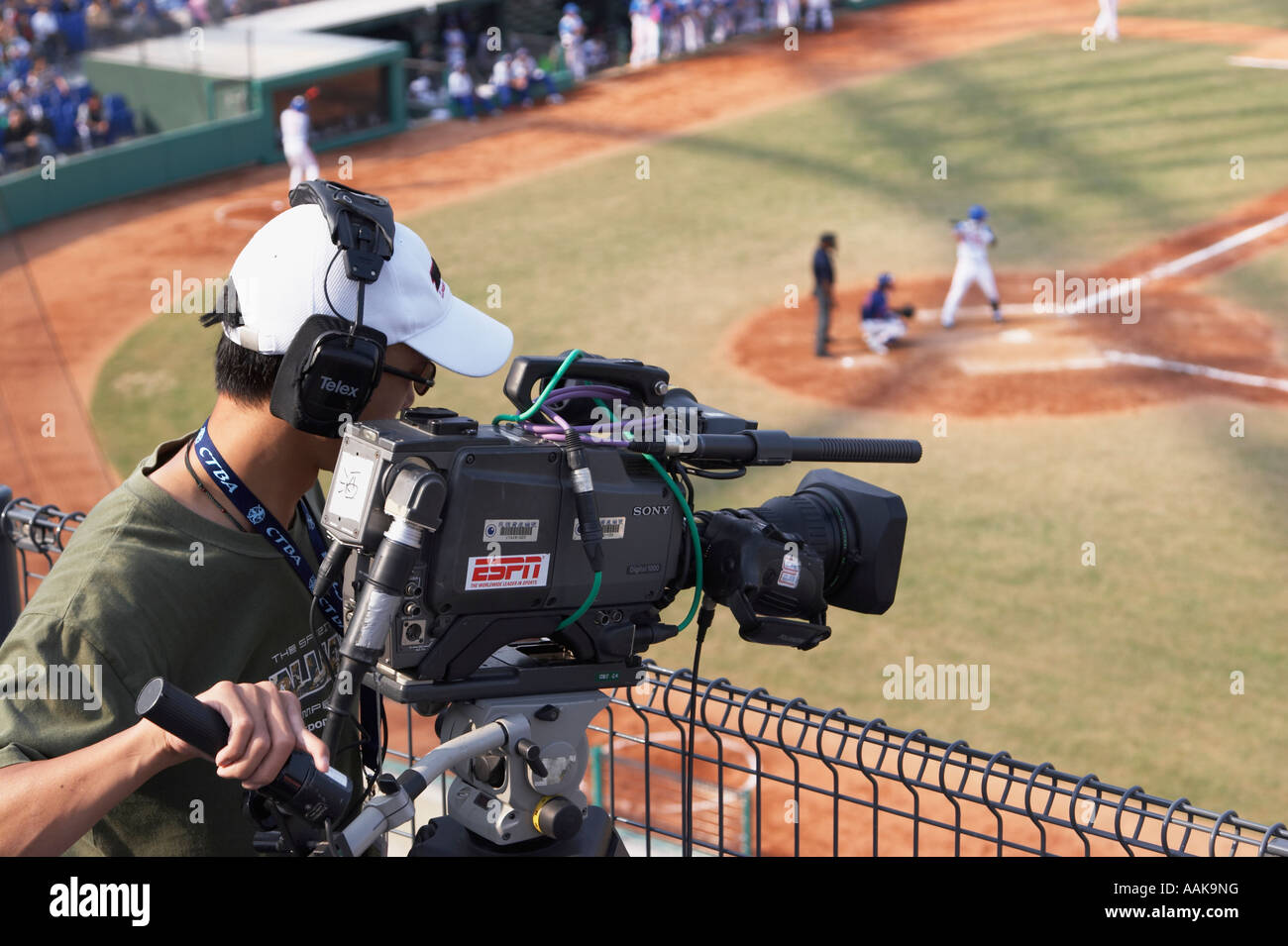 Cameraman Filming International Baseball Game Stock Photo - Alamy