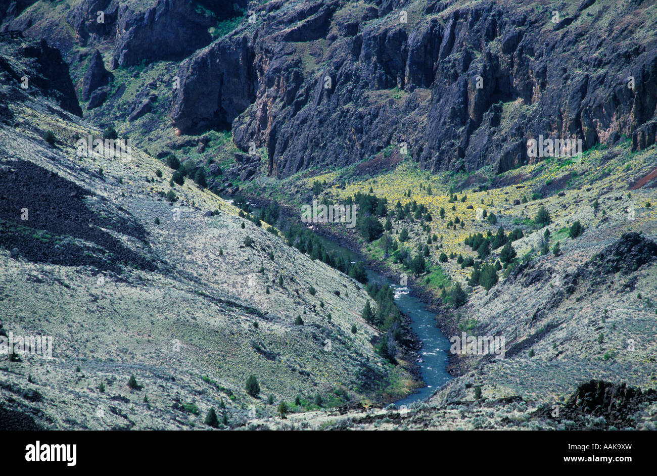 The Owyhee River canyon between Three Forks and Rome in southeast ...