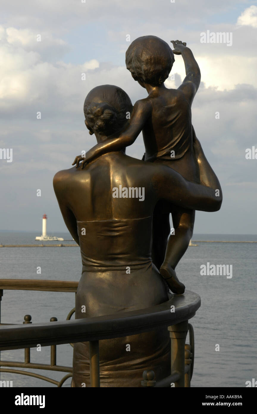 Odessa, harbour, statue wife of a sailor with child Stock Photo - Alamy