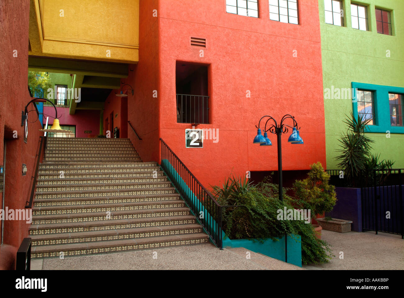 Colorful buildings of La Placita Downtown Tucson Arizona Stock Photo ...