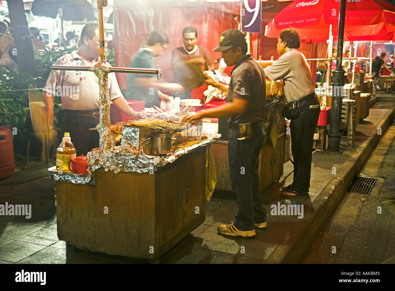 Satay stalls at Lau Pa Sat hawker centre, Chinatown, Singapore Stock ...