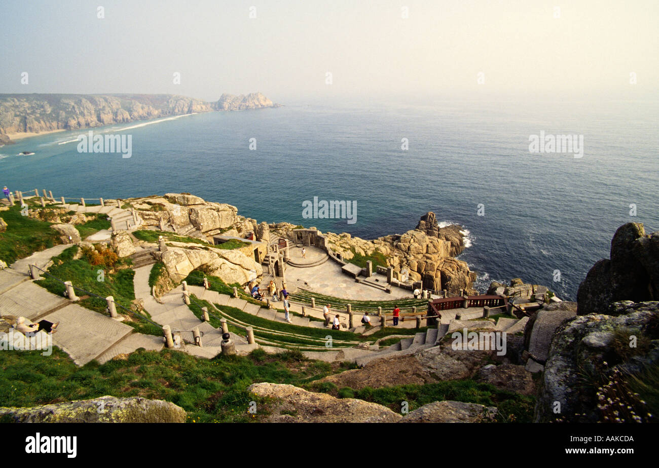 England Cornwall Porthcurno The Minack Theatre view of amphitheatre ...
