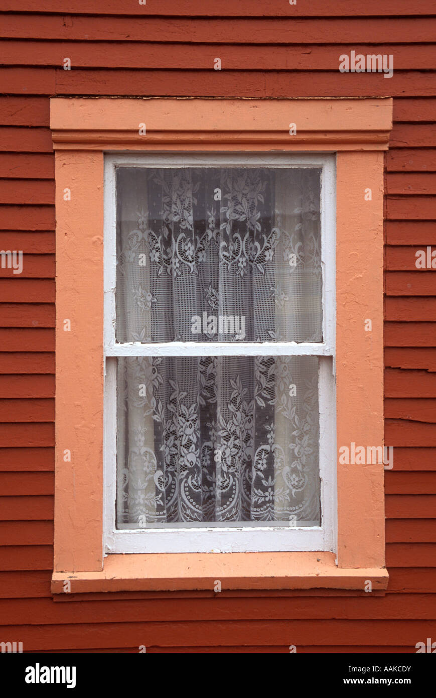 Window with lace curtain Stock Photo - Alamy