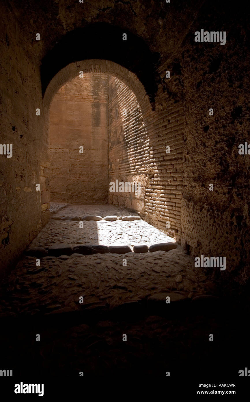 Brick and stone tunnel La Alhambra Granada Spain Stock Photo - Alamy
