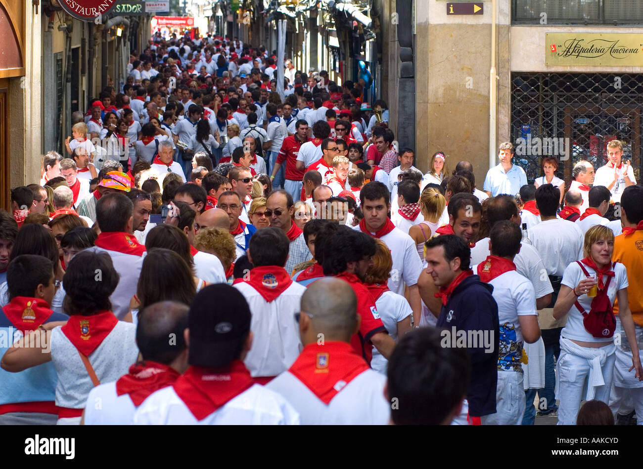 Fiesta de San Fermin (Encierro) Pamplona, Navarra, Spain Stock Photo ...