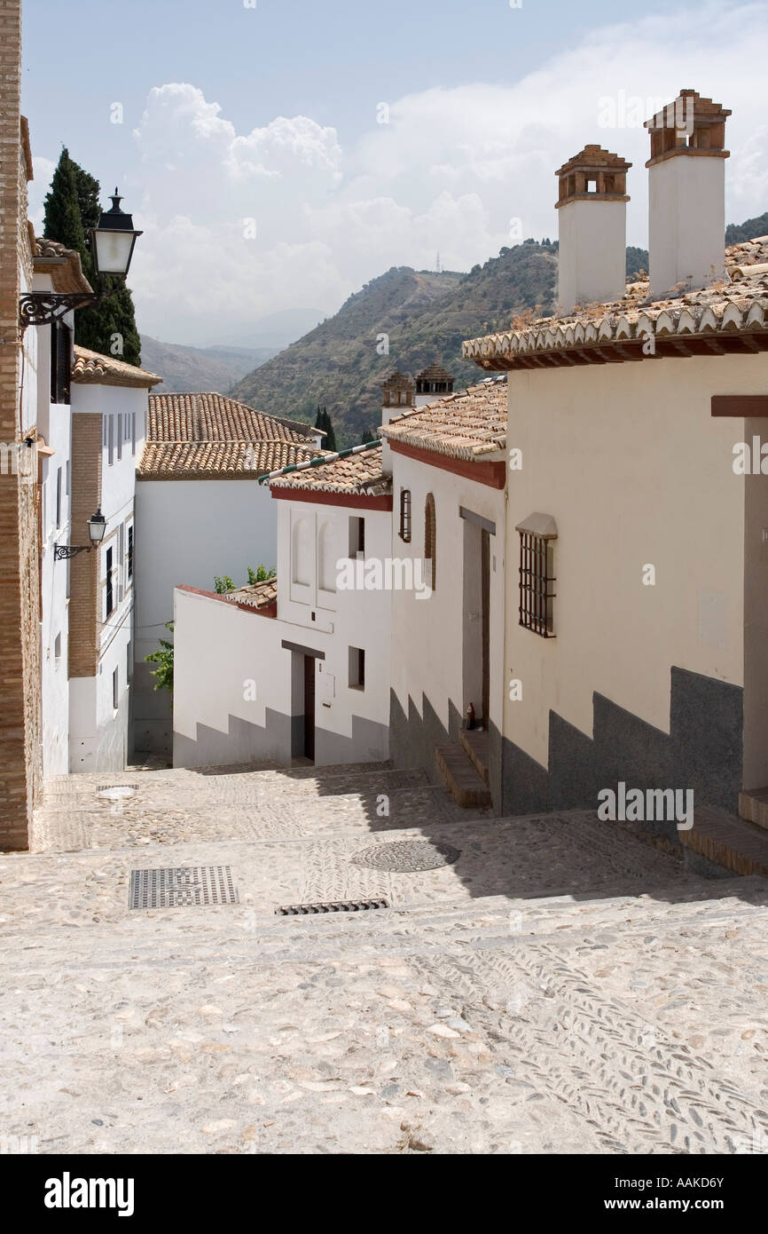 Historic streets of the Albayzín Granada Andaucía Spain Stock Photo - Alamy