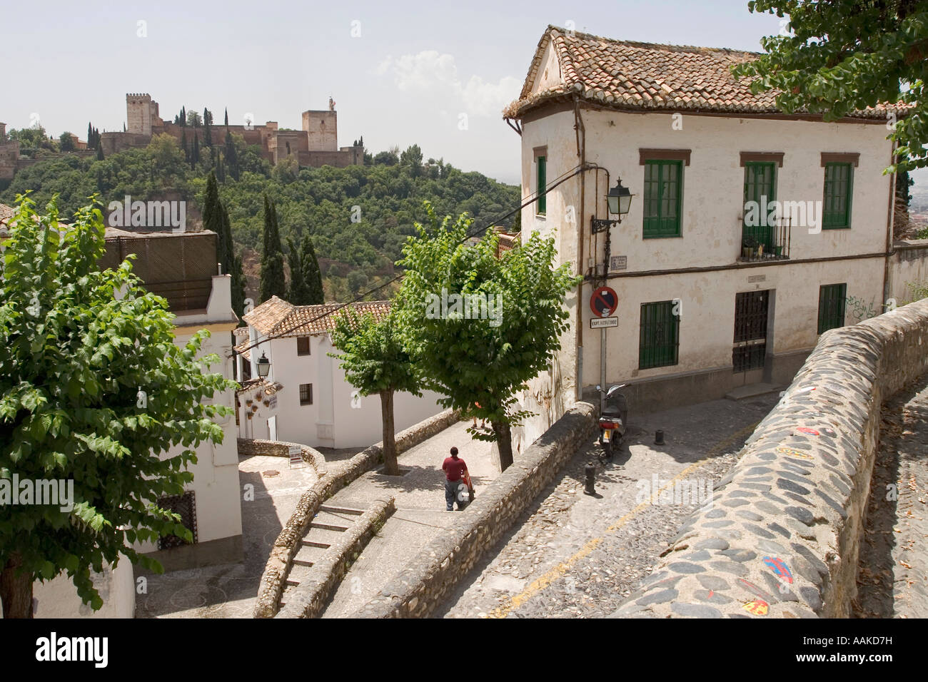 Historic streets of the Albayzín Granada Andaucía Spain Stock Photo - Alamy