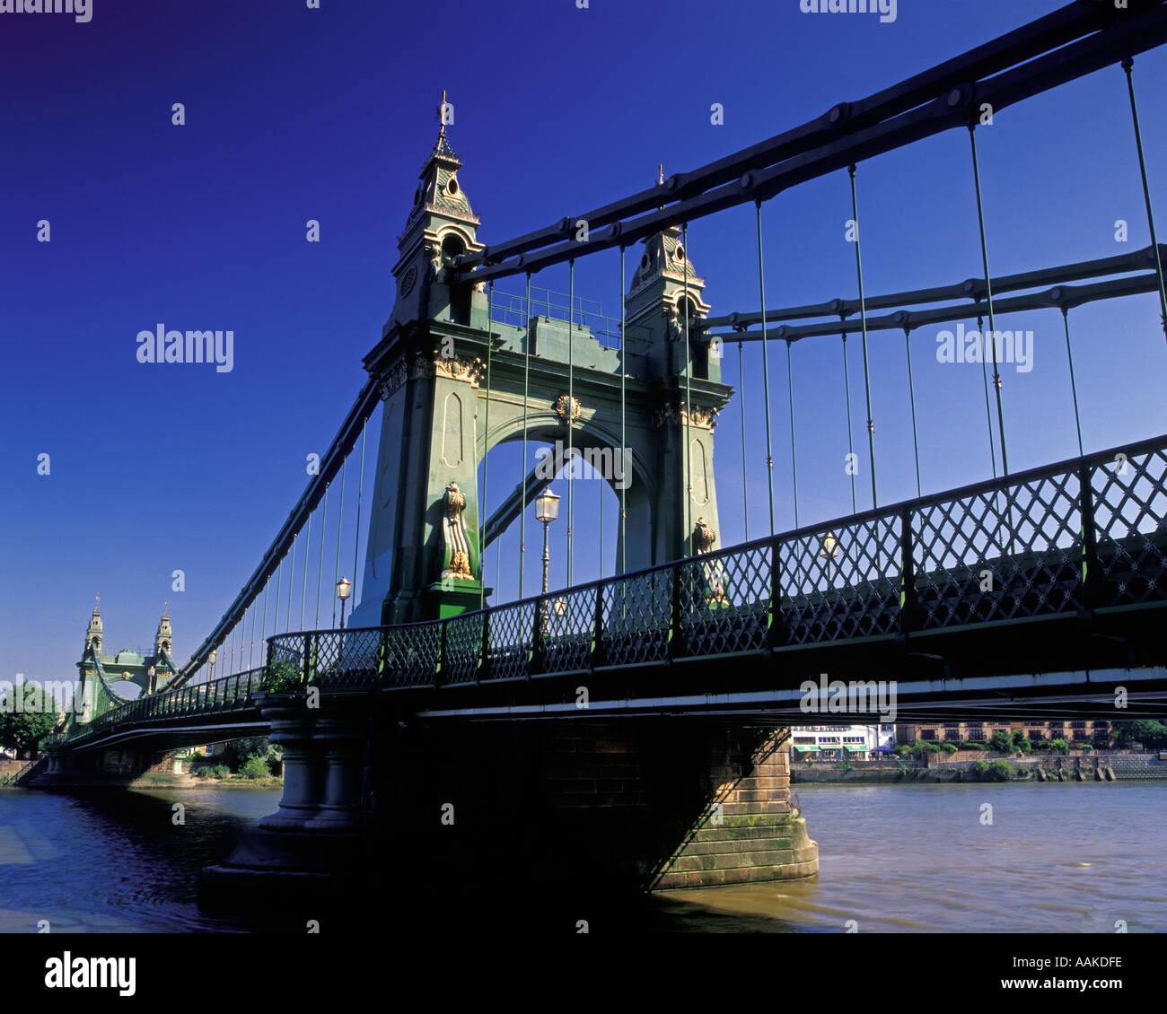 Hammersmith suspension bridge London UK Stock Photo - Alamy