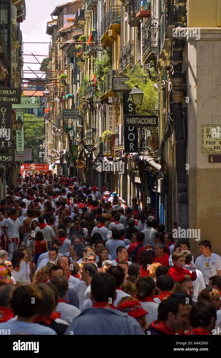 Fiesta de San Fermin (Encierro) Pamplona, Navarra, Spain Stock Photo ...