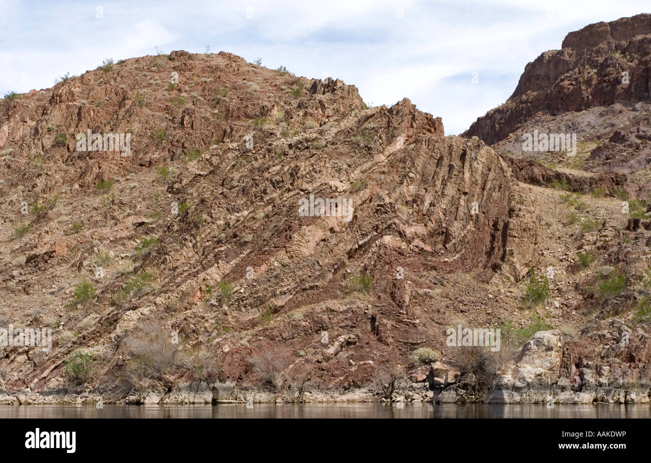Folded Rock along the Colorado just South of the Hoover Dam Arizona ...