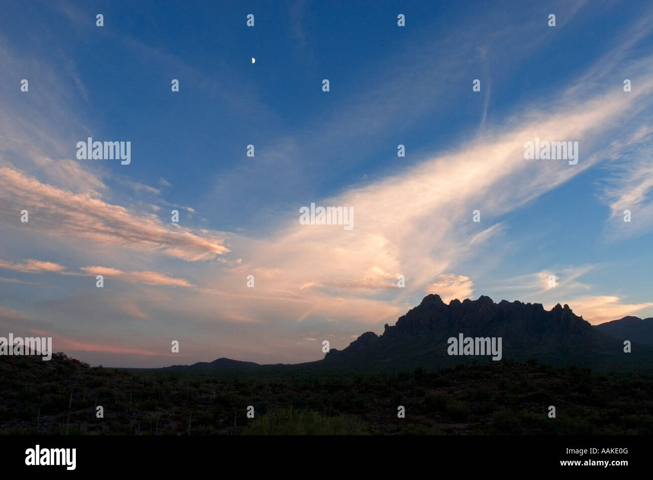 Ragged Top Mountain at Sunset Ironwood Forest National Monument Arizona ...