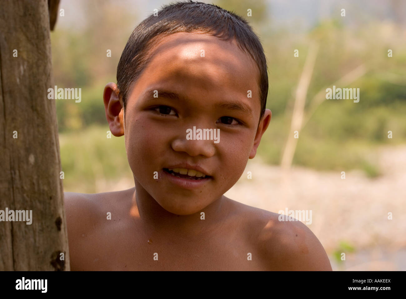 Portrait of Lao boy Muang Long Laos Stock Photo - Alamy