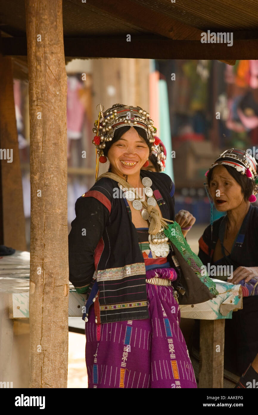 Portrait of an Akha woman Laos Stock Photo - Alamy