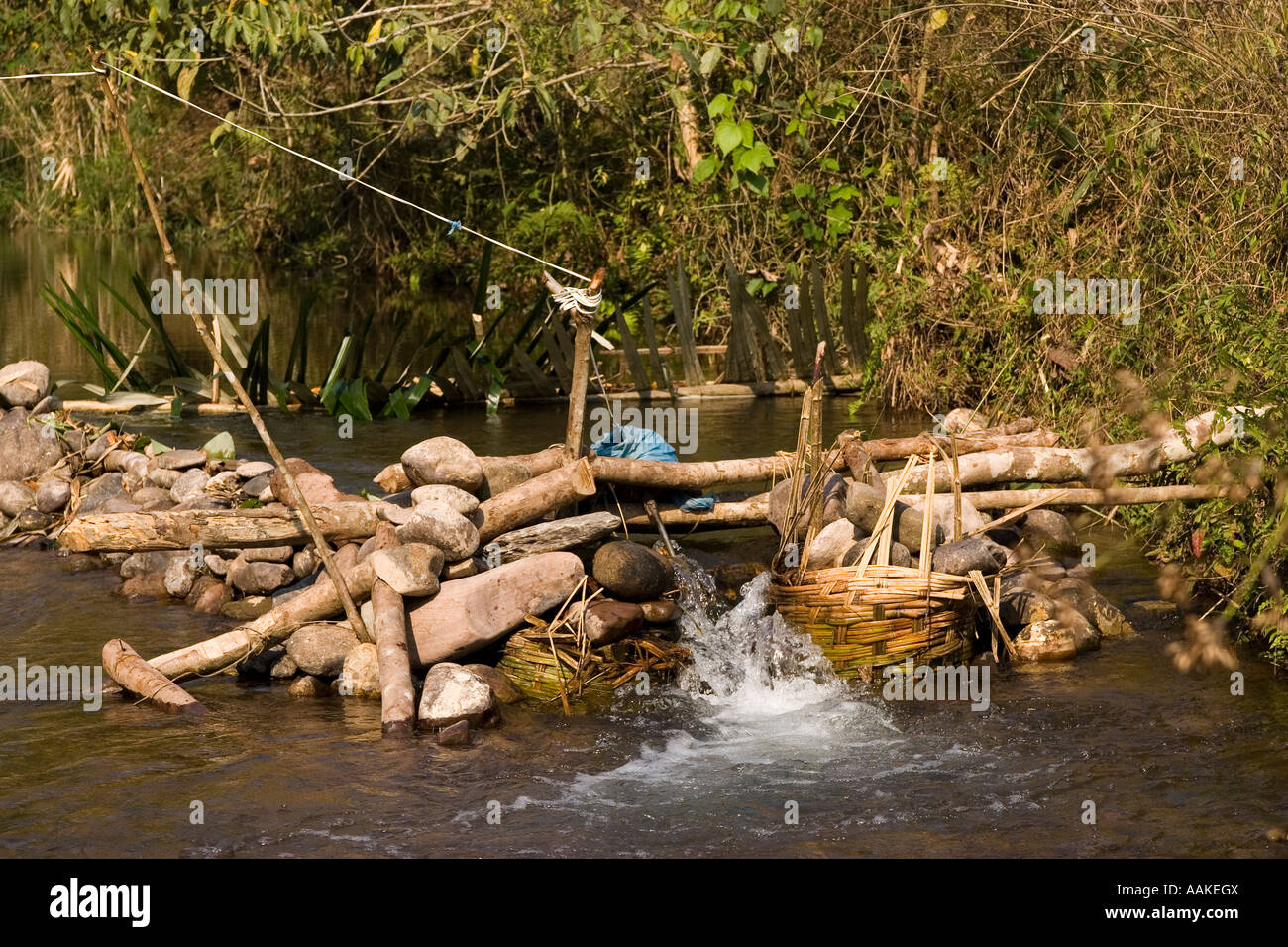 Small hydroelectric genorator on a river near Muang Long Laos Stock ...