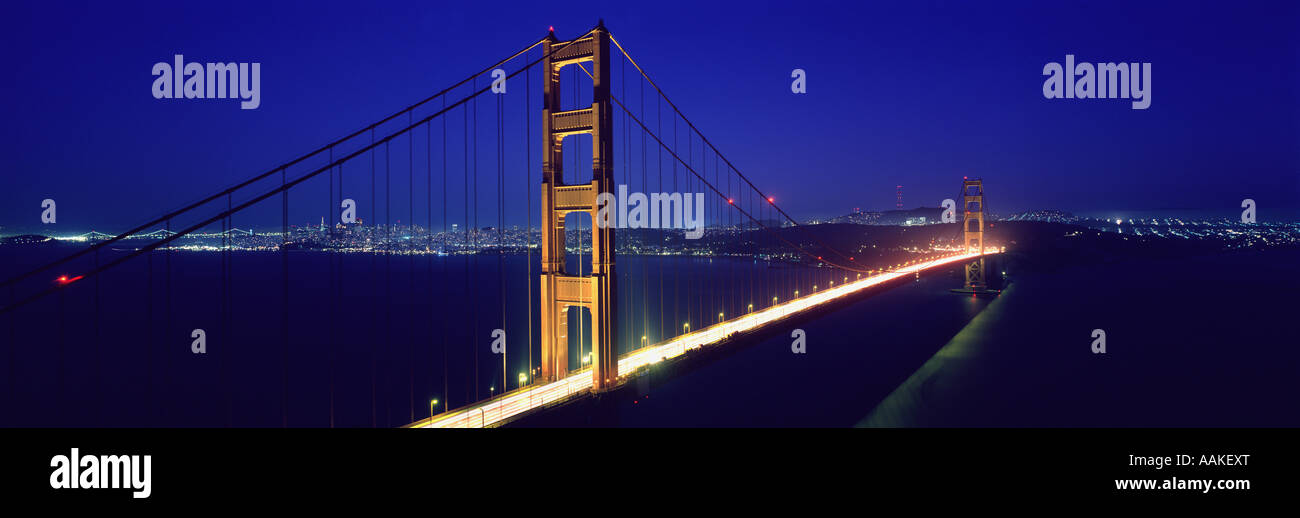 Golden Gate Bridge by night San Francisco California USA Stock Photo ...