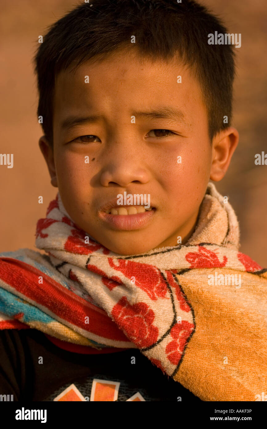 Portrait of a Lao boy Ou Thai Phongsali province Laos Stock Photo - Alamy