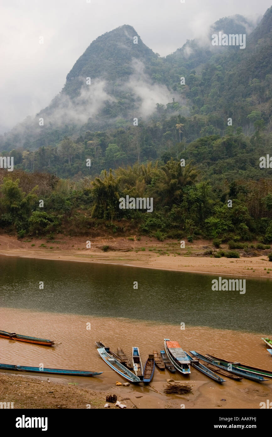 Nam Ou river Muang Ngoi Laos Stock Photo - Alamy
