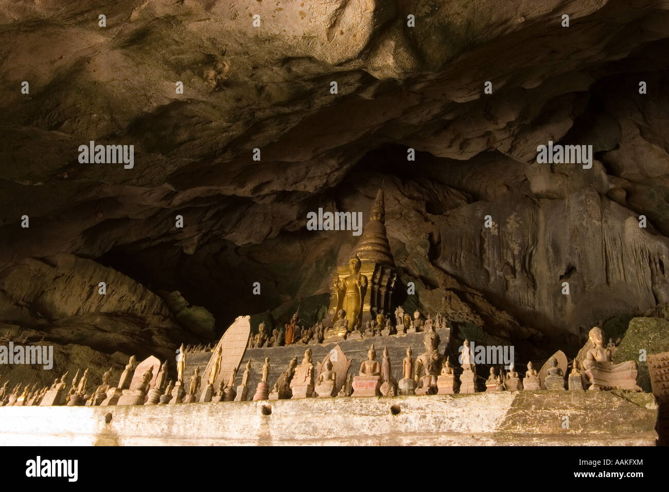Buddha images Tham Ting Buddhist cave Pak Ou near Luang Prabang Laos ...
