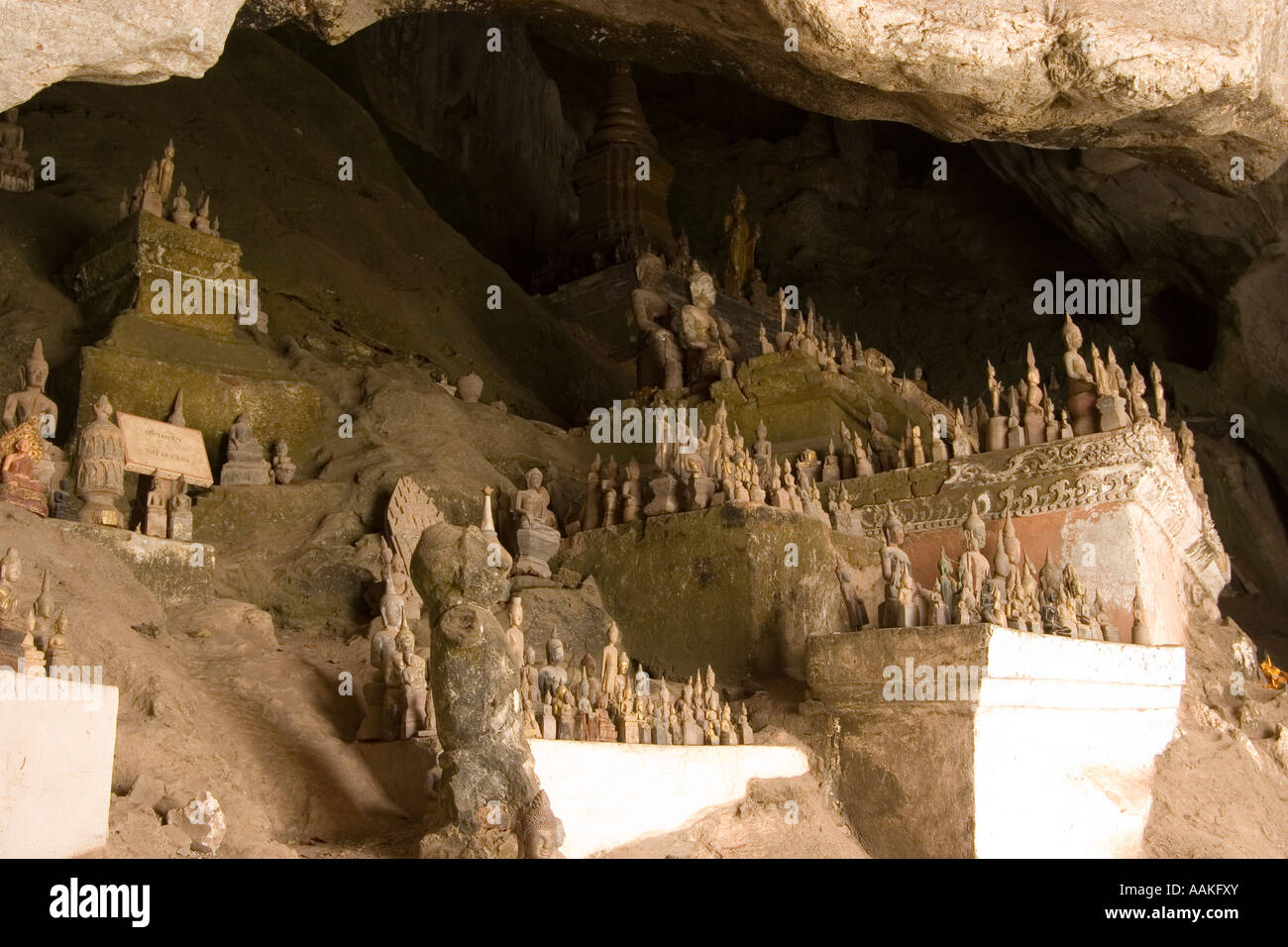 Buddha images Tham Ting Buddhist cave Pak Ou near Luang Prabang Laos ...