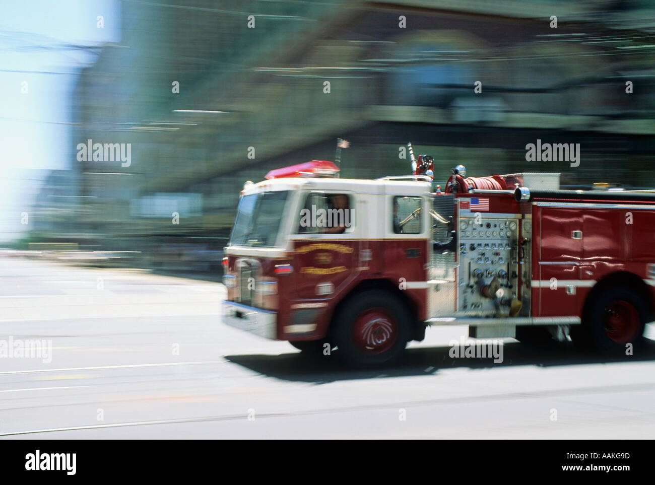 Speeding Fire Truck San Francisco USA Stock Photo - Alamy