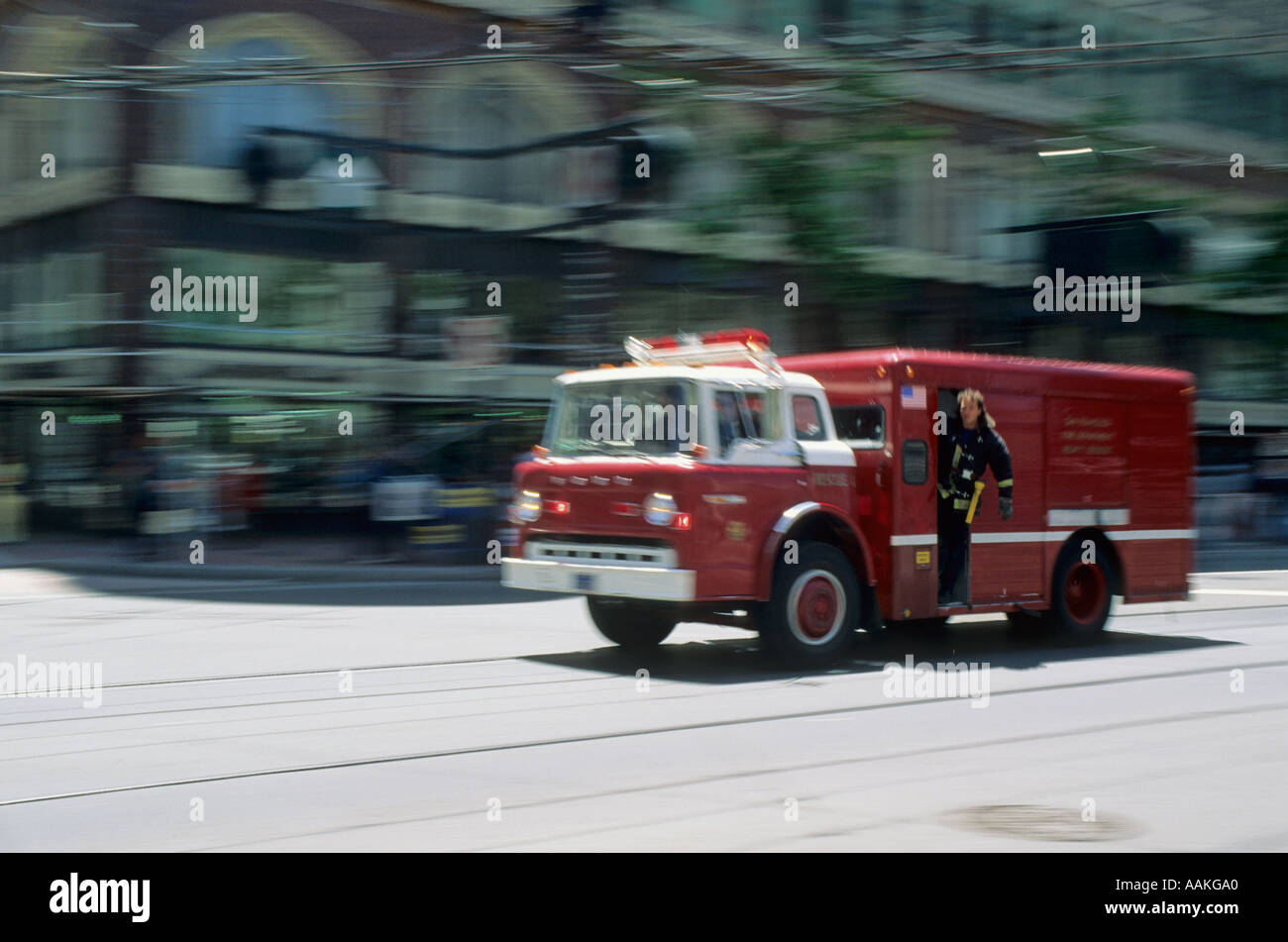 Speeding Fire Truck San Francisco USA Stock Photo - Alamy