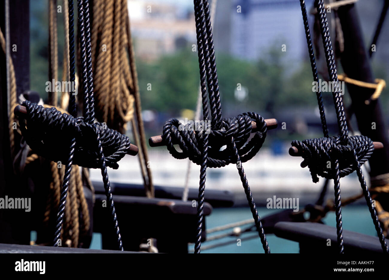 Ropes to Mast Stock Photo - Alamy