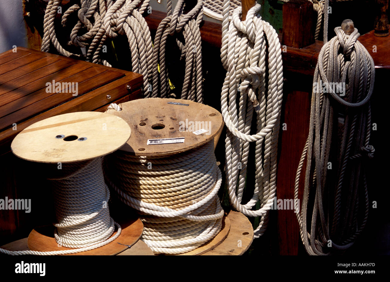 Ships Supply of Rope Stock Photo - Alamy