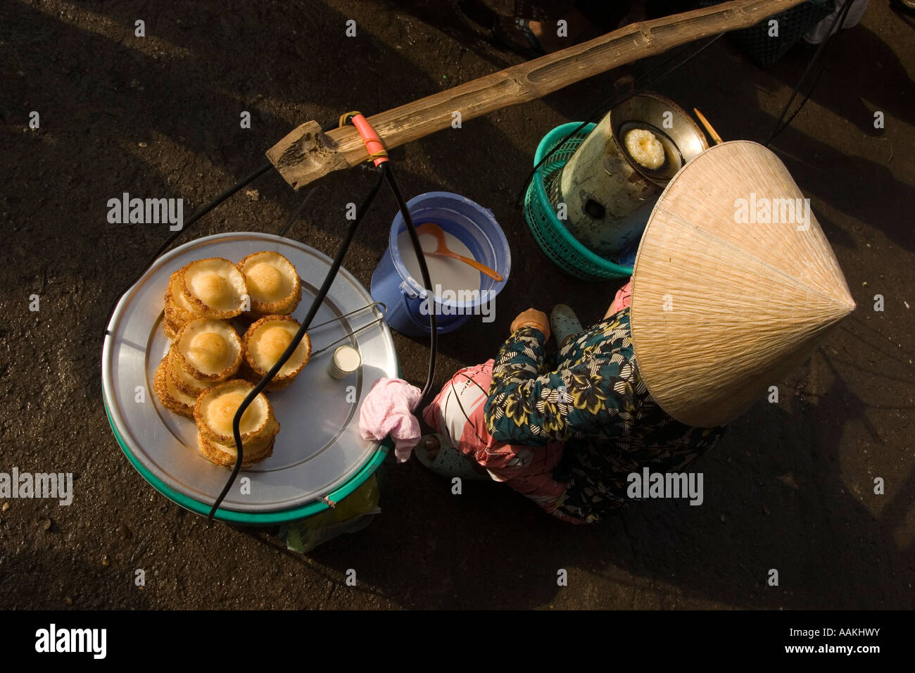 Street vendor from above, Chau Doc, Vietnam Stock Photo - Alamy
