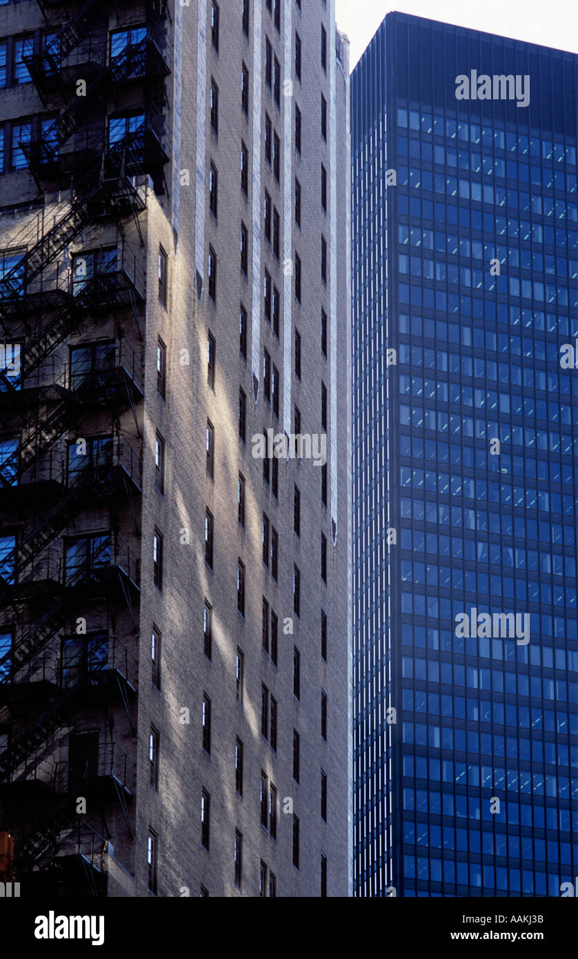 Fire Escapes on Highrise with IBM Building in Background Chicago ...