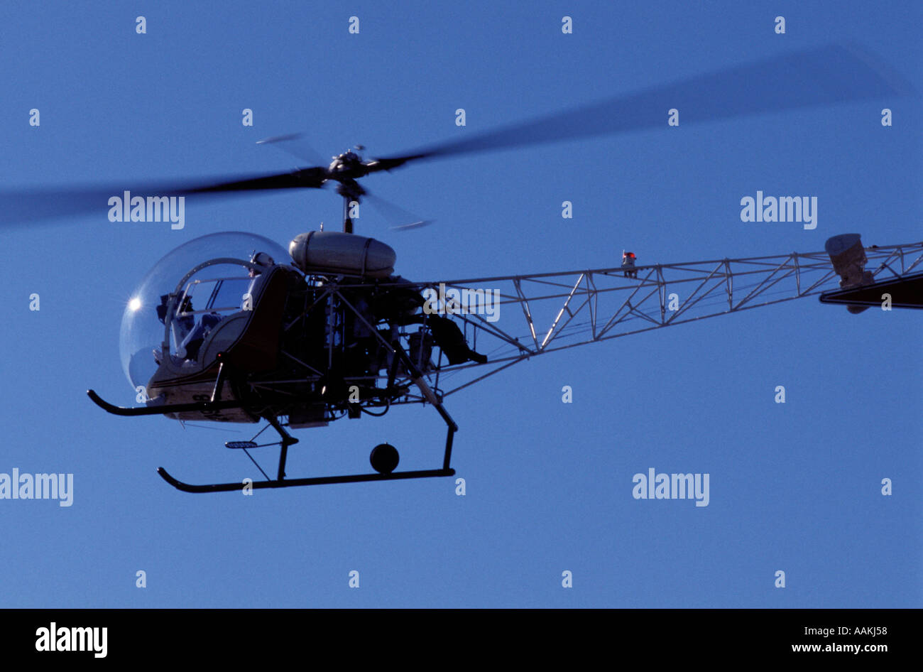 Bubble Window Helicopter in Air Stock Photo - Alamy