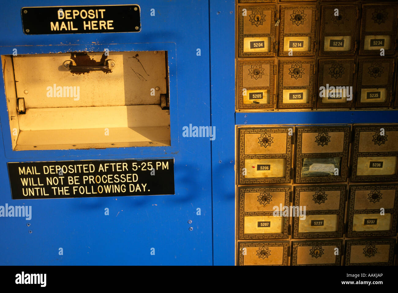 Brass post office boxes hi-res stock photography and images - Alamy