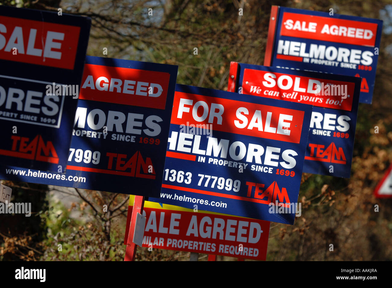Row of sold signs hi-res stock photography and images - Alamy